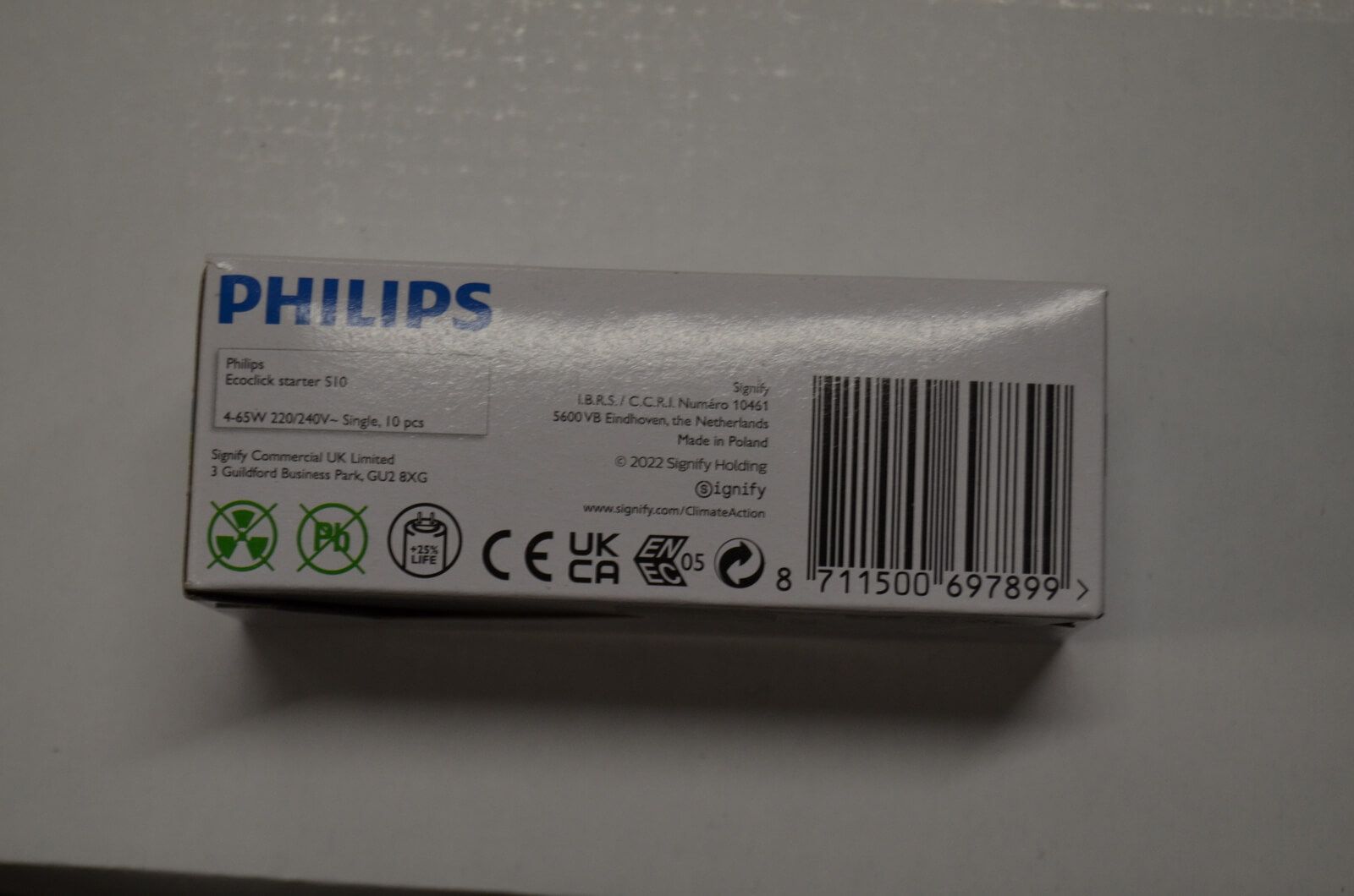 PHILIPS S10 Ecoclick Starter for Fluorescent 4–65 Watt 10 pack