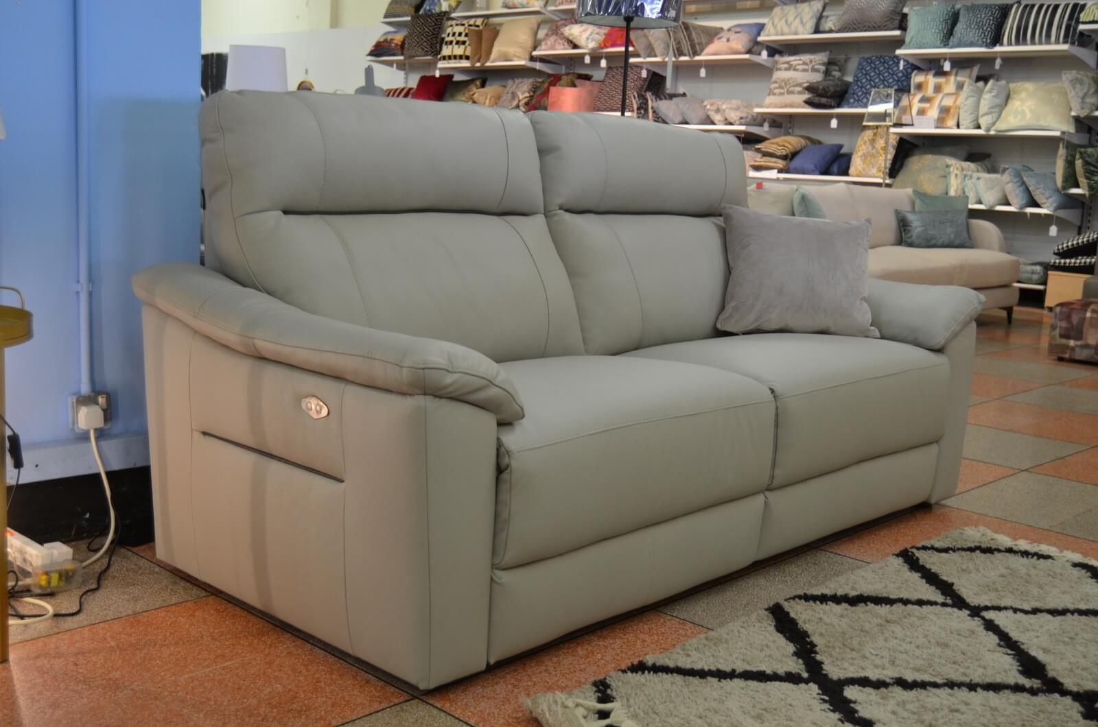 EgoItaliano Odette Leather Sofas Two Piece Suite 3 Seater Power Recliner Sofa and Matching 2 ...
