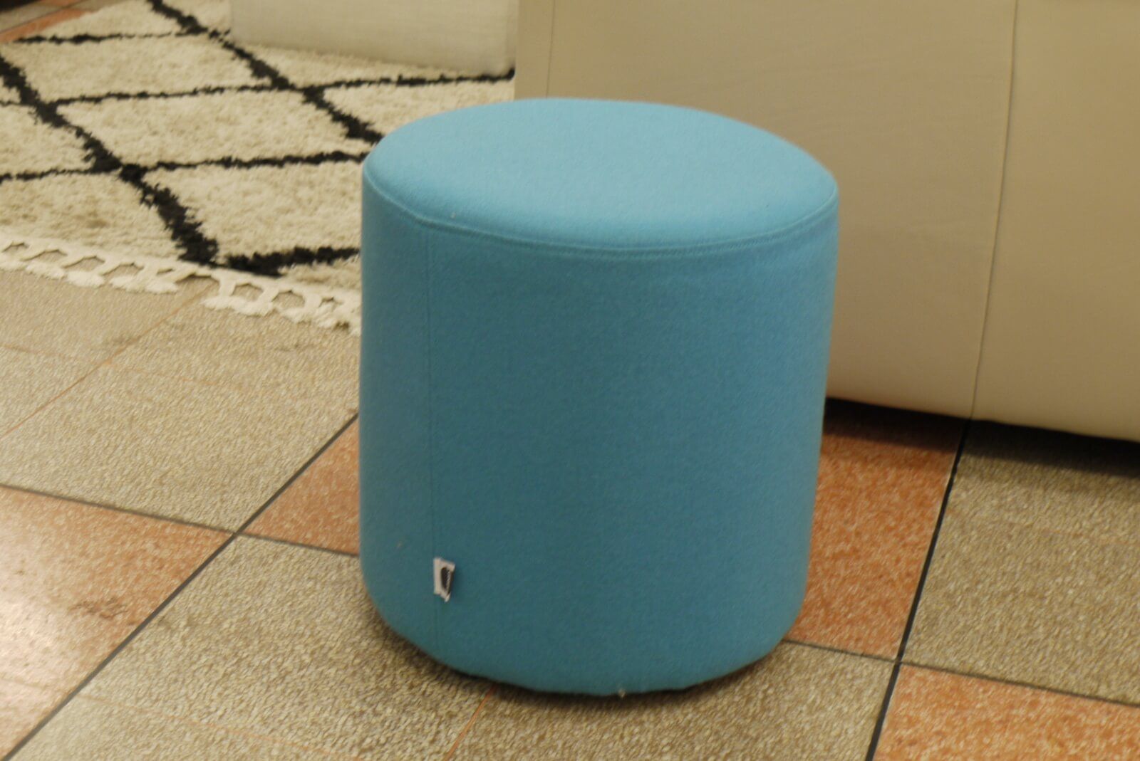 Blue Pop Large Round Footstool by Sixteen3