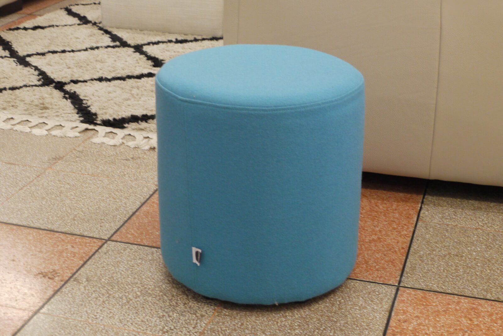 Blue Pop Large Round Footstool by Sixteen3