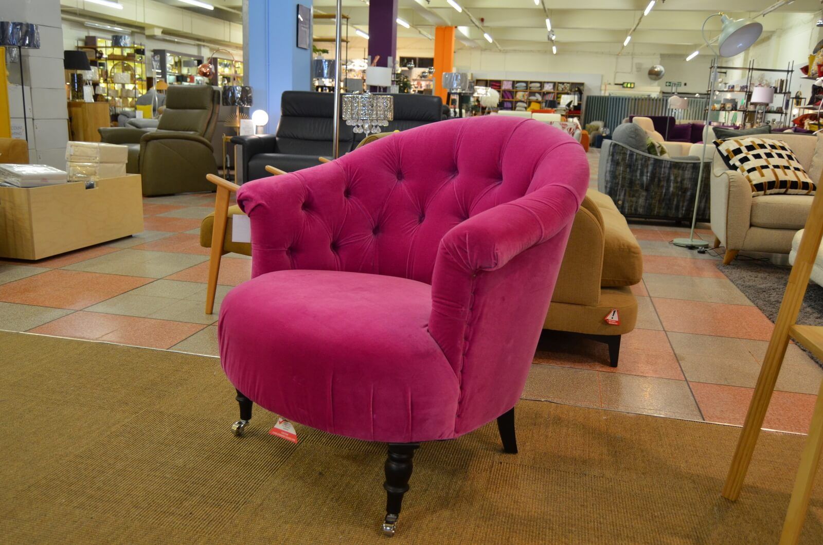 Pink upholstered chair store